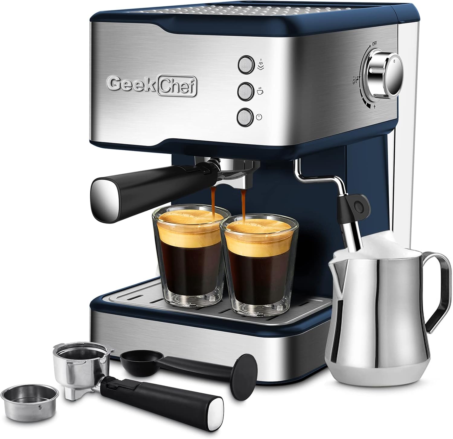 Geek Chef Espresso Machine, Expresso Coffee Machine with Milk Frother ...