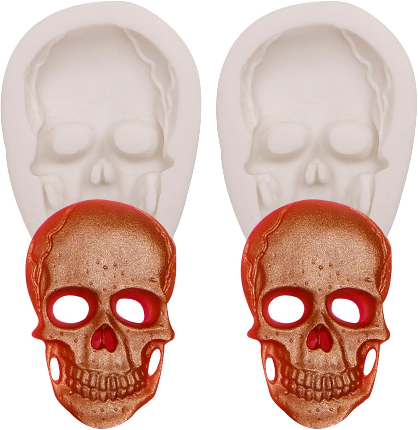 Amazon.com: Skulls Silicone Mold Halloween Skull Molds for Baking ...