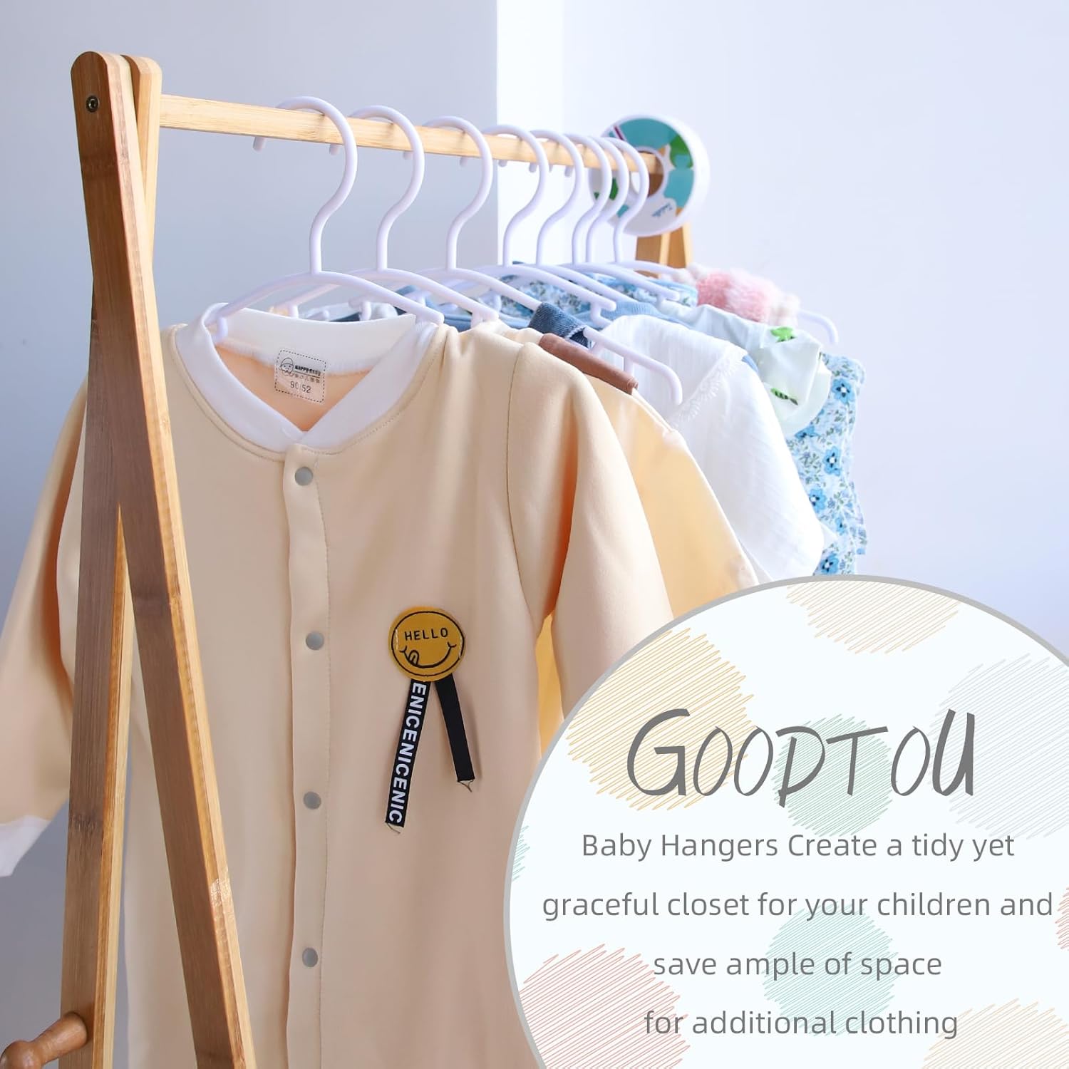 Perchas de plástico para niños, paquete de 60 perchas blancas para ropa ...