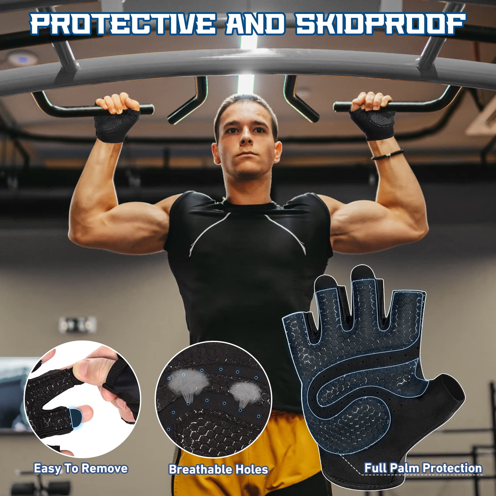 Snapklik.com : Breathable Workout Gloves, Antislip Weight Lifting Gym ...
