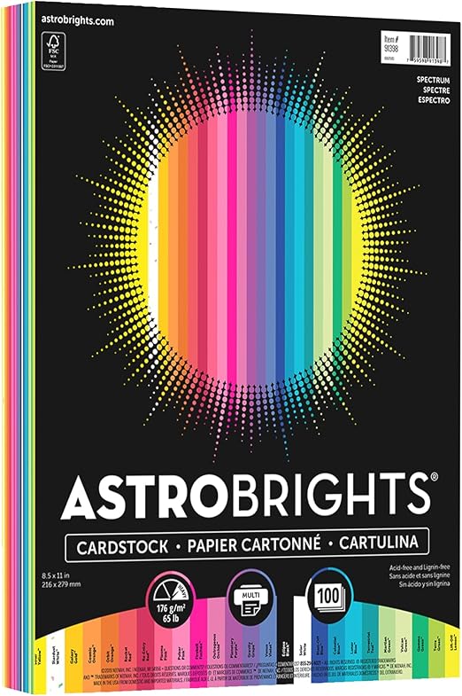 Amazon.com : Astrobrights Color Card Stock, Letter Size, 65 Lb ...