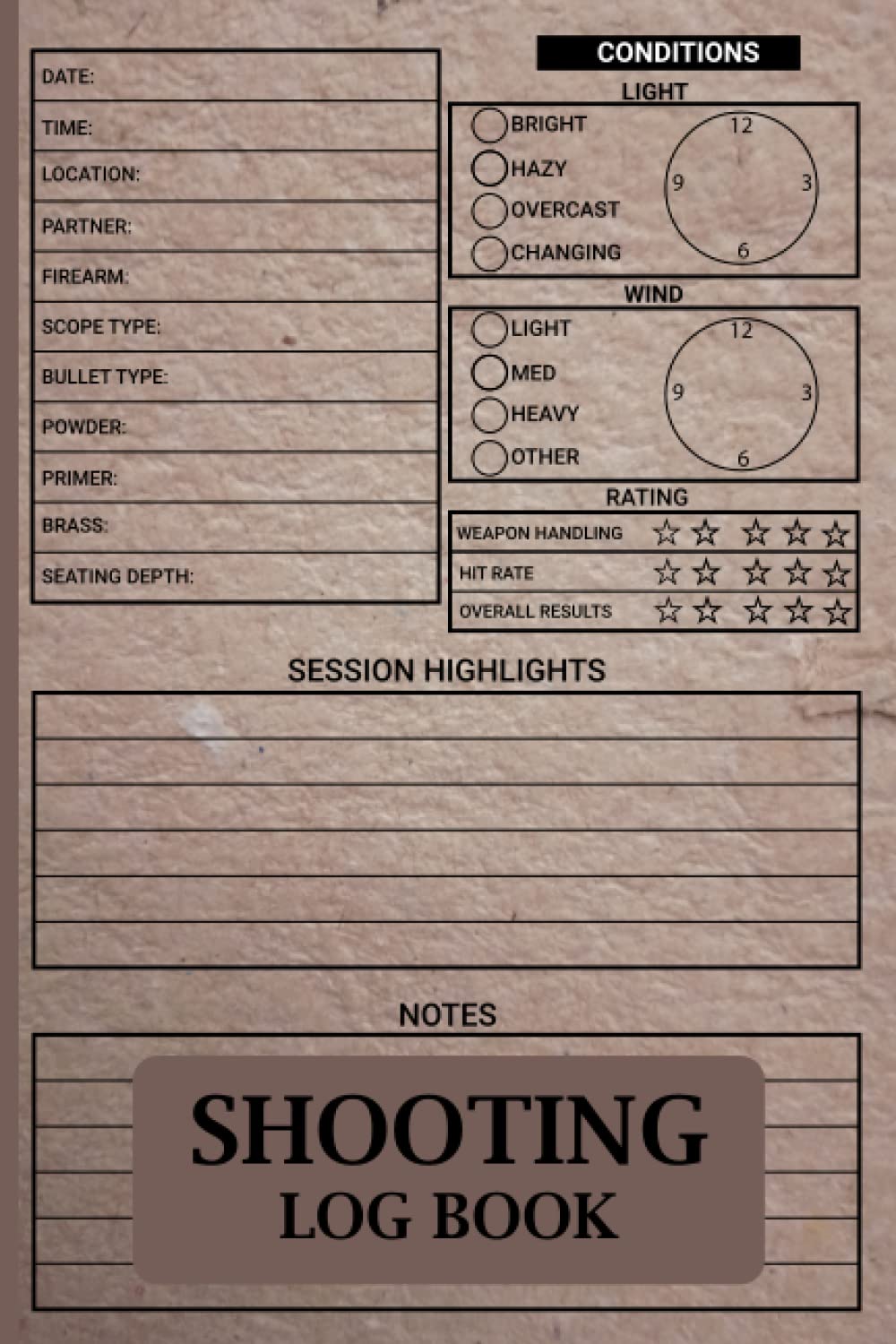 Shooting Log Book: Range Shooting Book | Sniper data book To Record ...