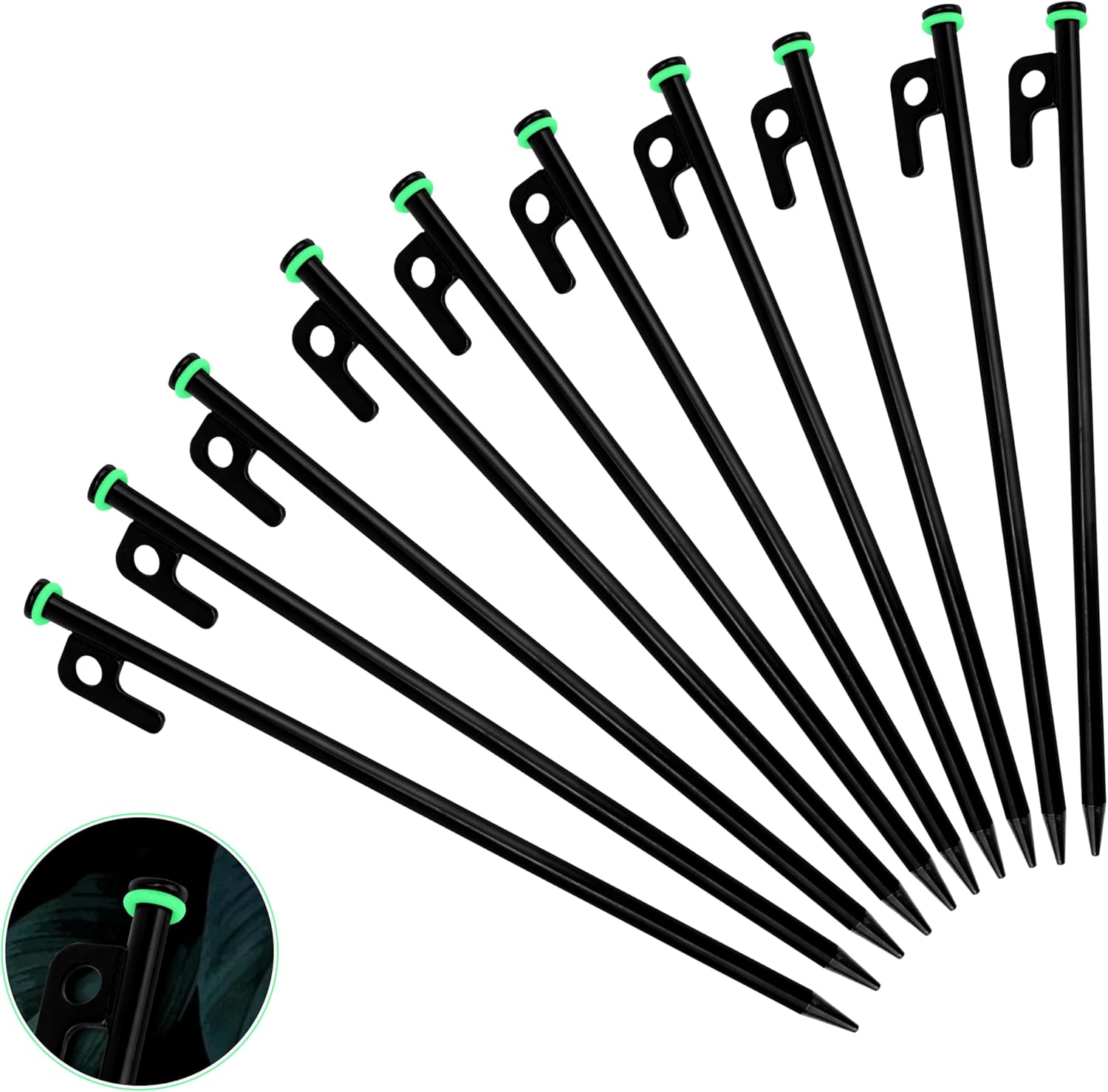 Amazon.com : OJAFA 10 Pack Tent Stakes Heavy Duty Metal, 12-inch ...