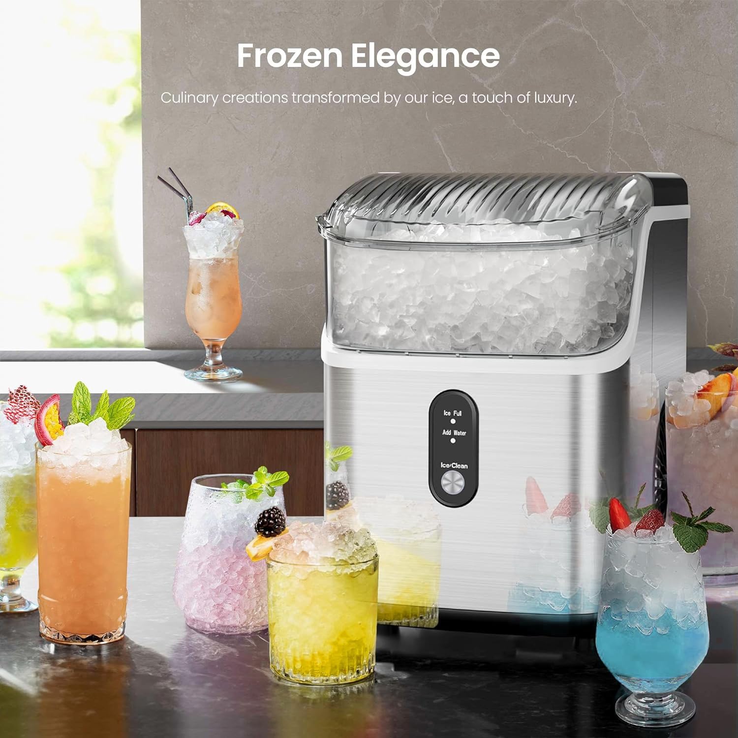 Snapklik.com : Nugget Ice Makers Countertop, 35lbs/Day Pebble Ice Maker ...