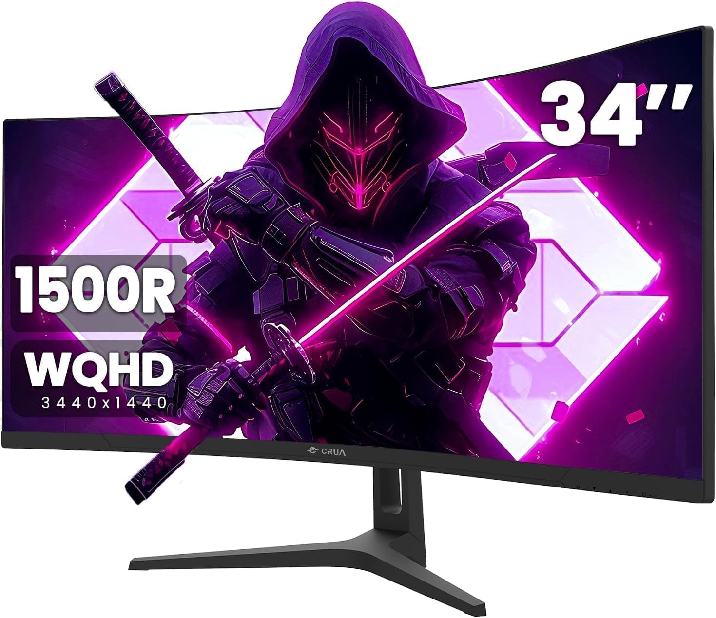 CRUA 34 Pollici Curved UltraWide Gaming Monitor WQHD 3440x1440 165 Hz ...