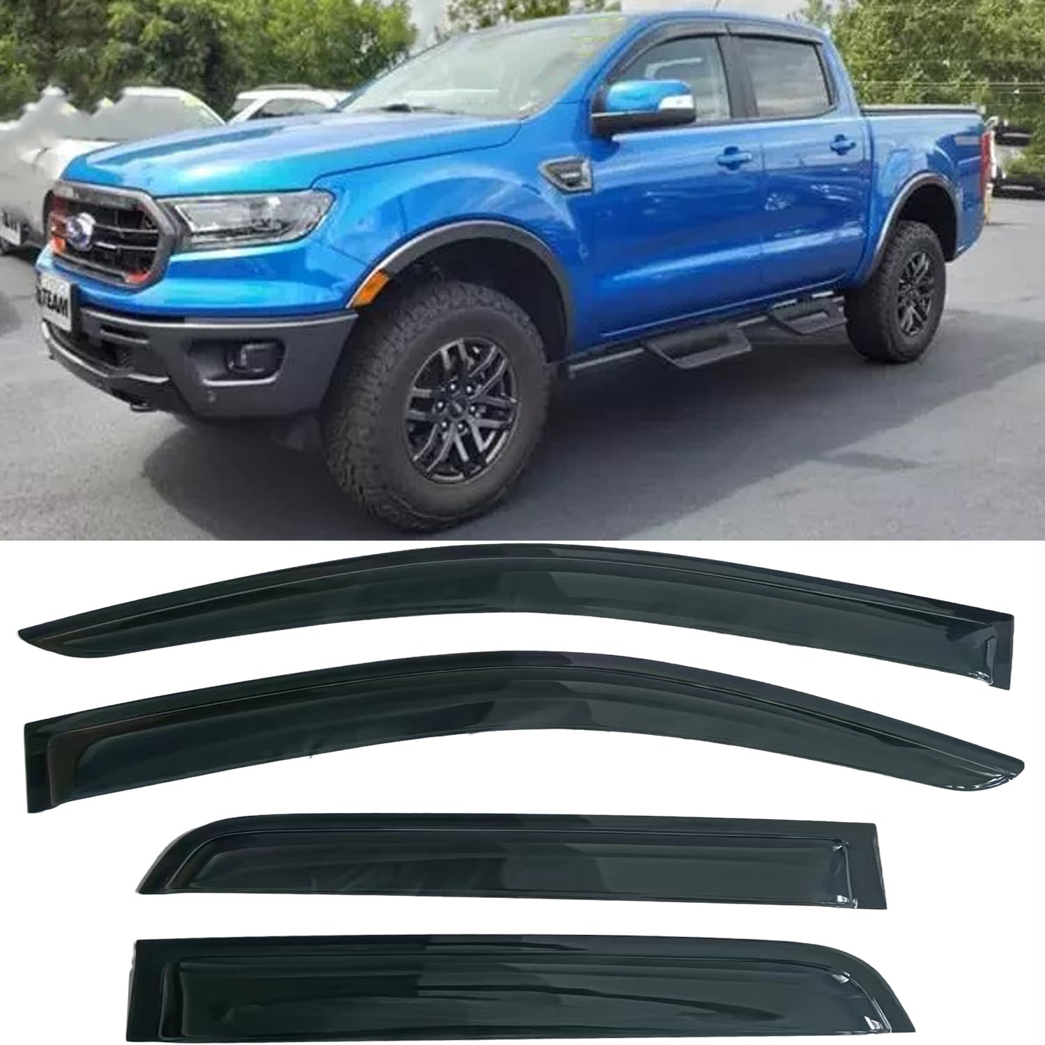 Amazon.com: Smoke Tinted Side Car Window Visors Vent Deflectors Sun ...