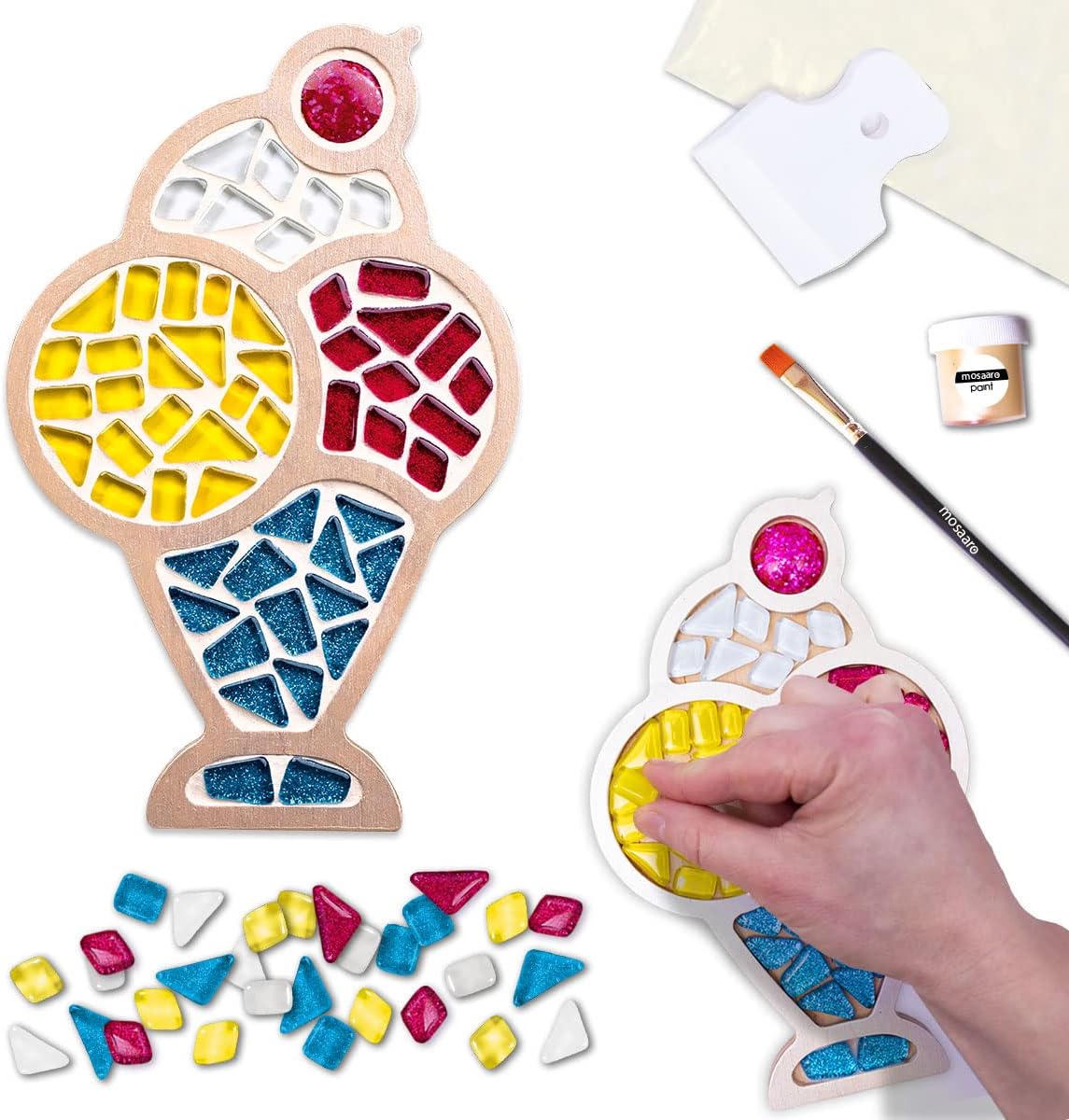 Amazon.com: Mosaaro Glass Mosaic Tiles Kit Ice Cream – Exclusive Art ...