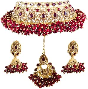 Amazon.com: Gold-Plated Rajasthani Bridal Jewellery Set for Women ...