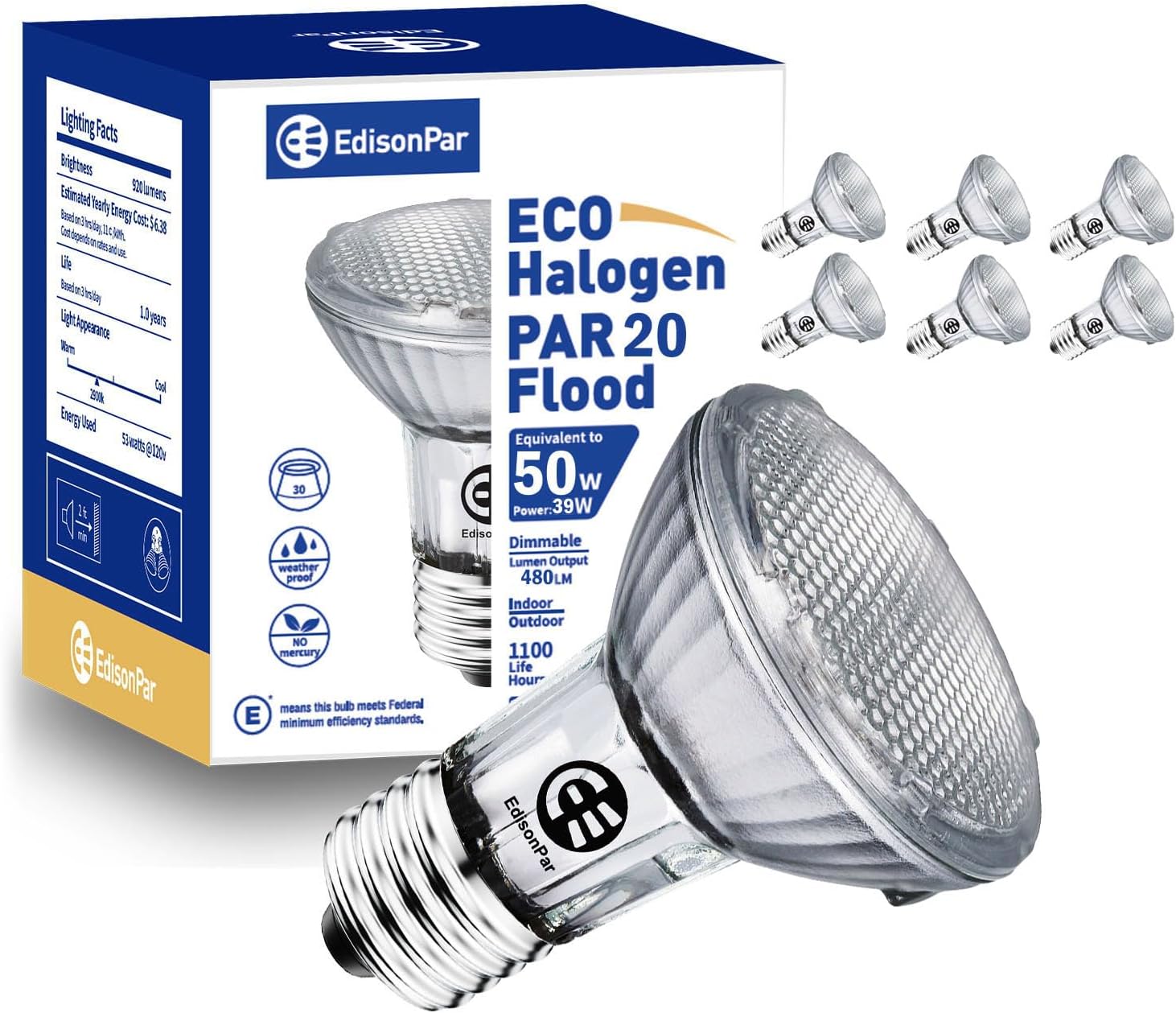 GE Classic 2-Pack 50 W Equivalent Dimmable Daylight Par20 LED Light ...