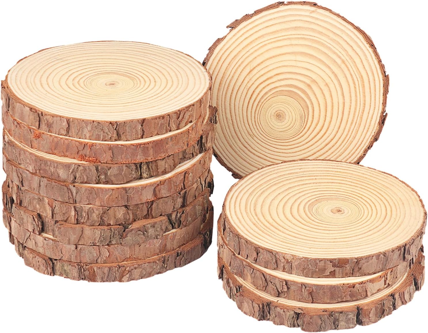 Amazon.com: HAKZEON 14 PCS 6-7 Inches Natural Wood Slices, 3/5 Inches ...