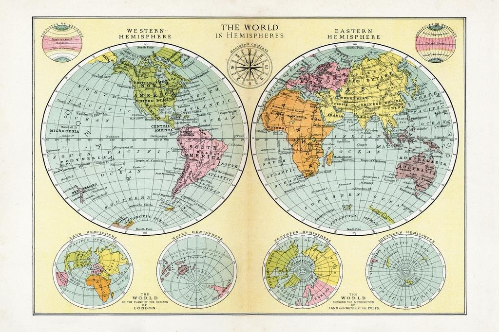 Mapa Del Mundo Con Los Hemisferios Etiquetados Mapa Del Hemisferio