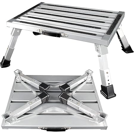 Amazon.com: Homeon Wheels Stable RV Steps, Adjustable Aluminum Folding ...