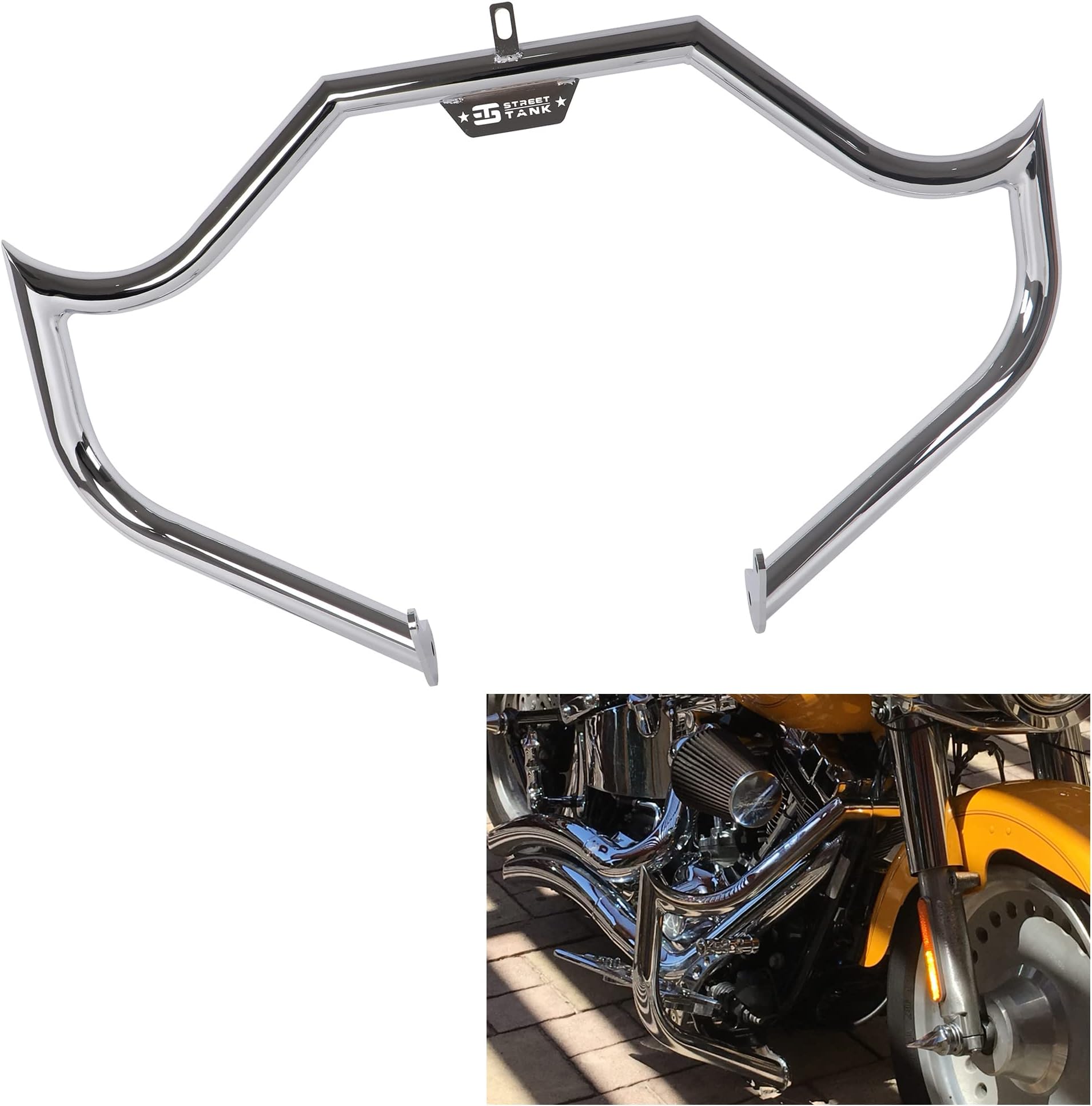 Amazon.com: Fat 1-1/2" Engine Guards, Meat-Hook Killing Looks Crash ...