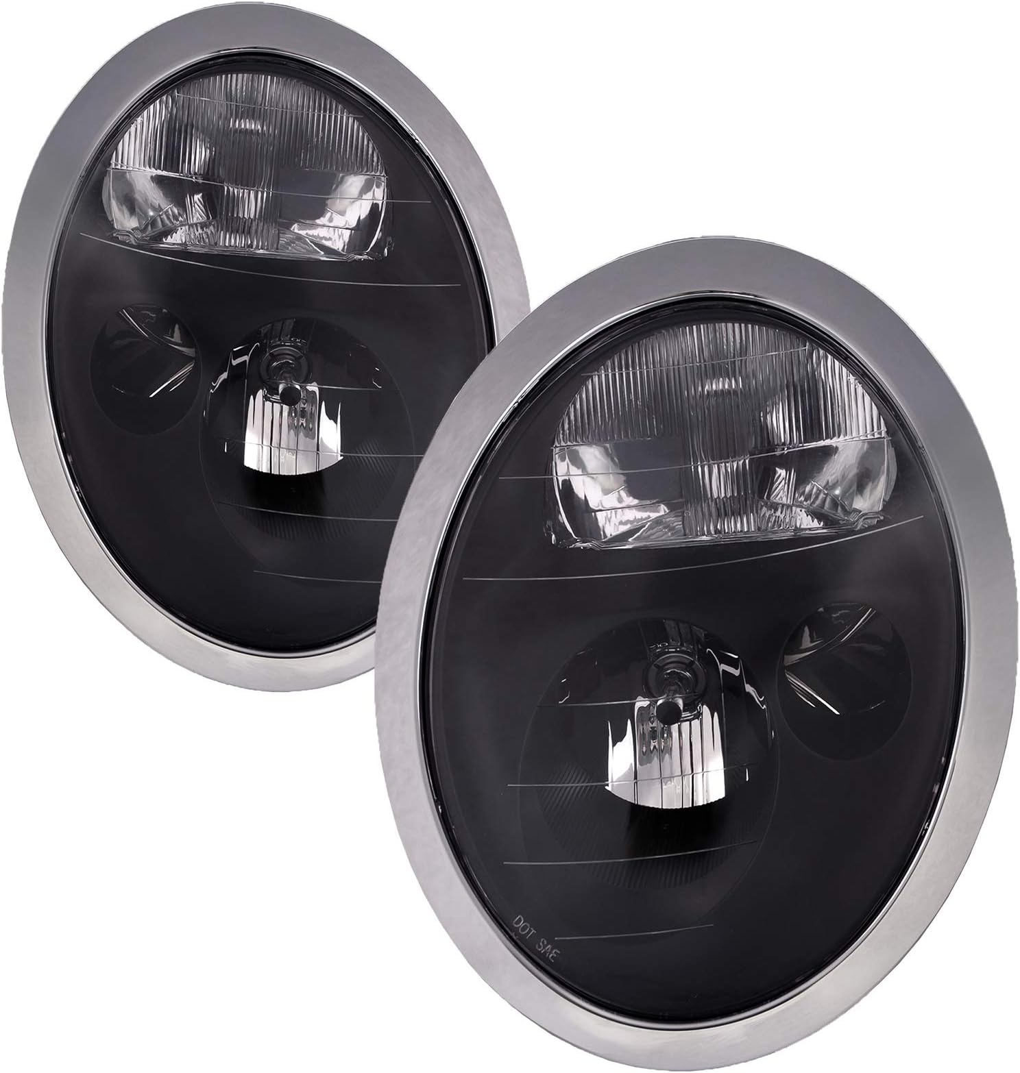 Amazon.com: PERDE Compatible with Mini Cooper Headlights Set Chrome ...