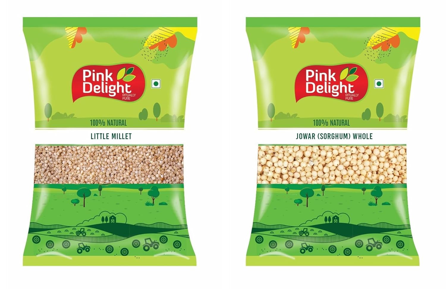 Pink Delight Millet | Little Millet (Kutki)+Jowar (Sorghum)| Natural ...