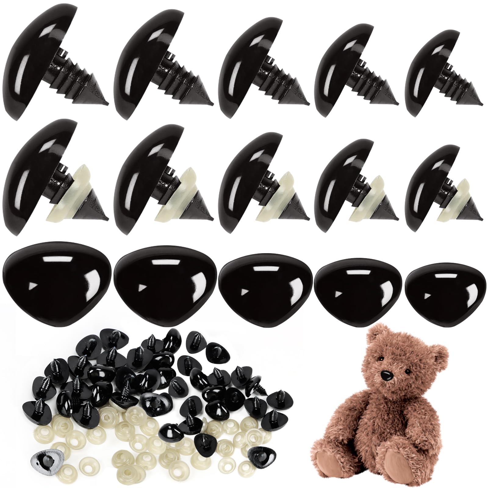 Snapklik.com : CZWESTC 100 Pcs Plastic Safety Noses For Amigurumi ...