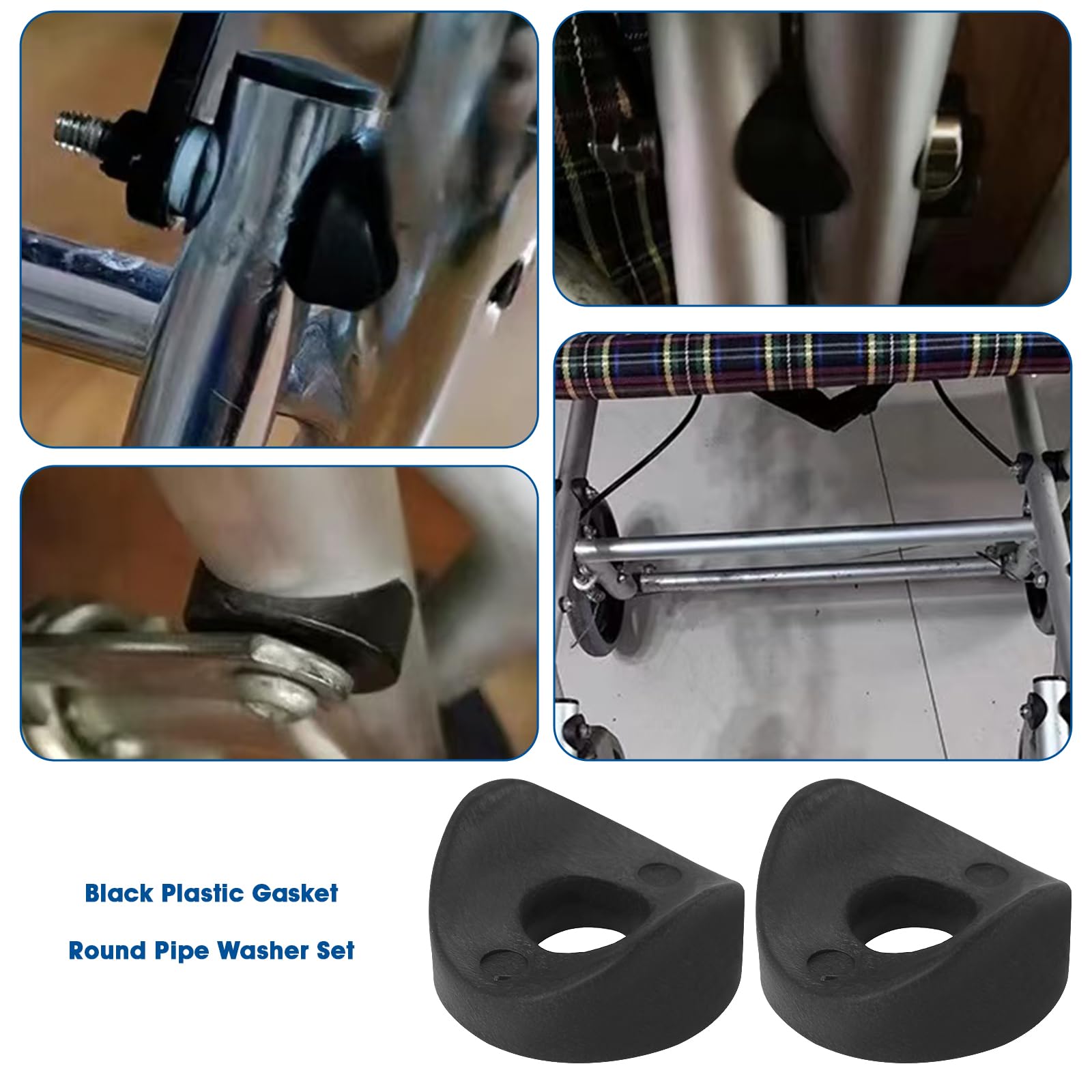 SG Store 100pcs Bushings Spacers Round Pipe Washers M6 M8 Black Plastic ...