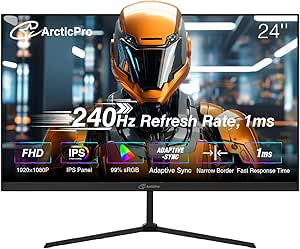 Amazon.com: ArcticPro 24 inch Gaming Monitor 240Hz, FHD 1080p, IPS ...