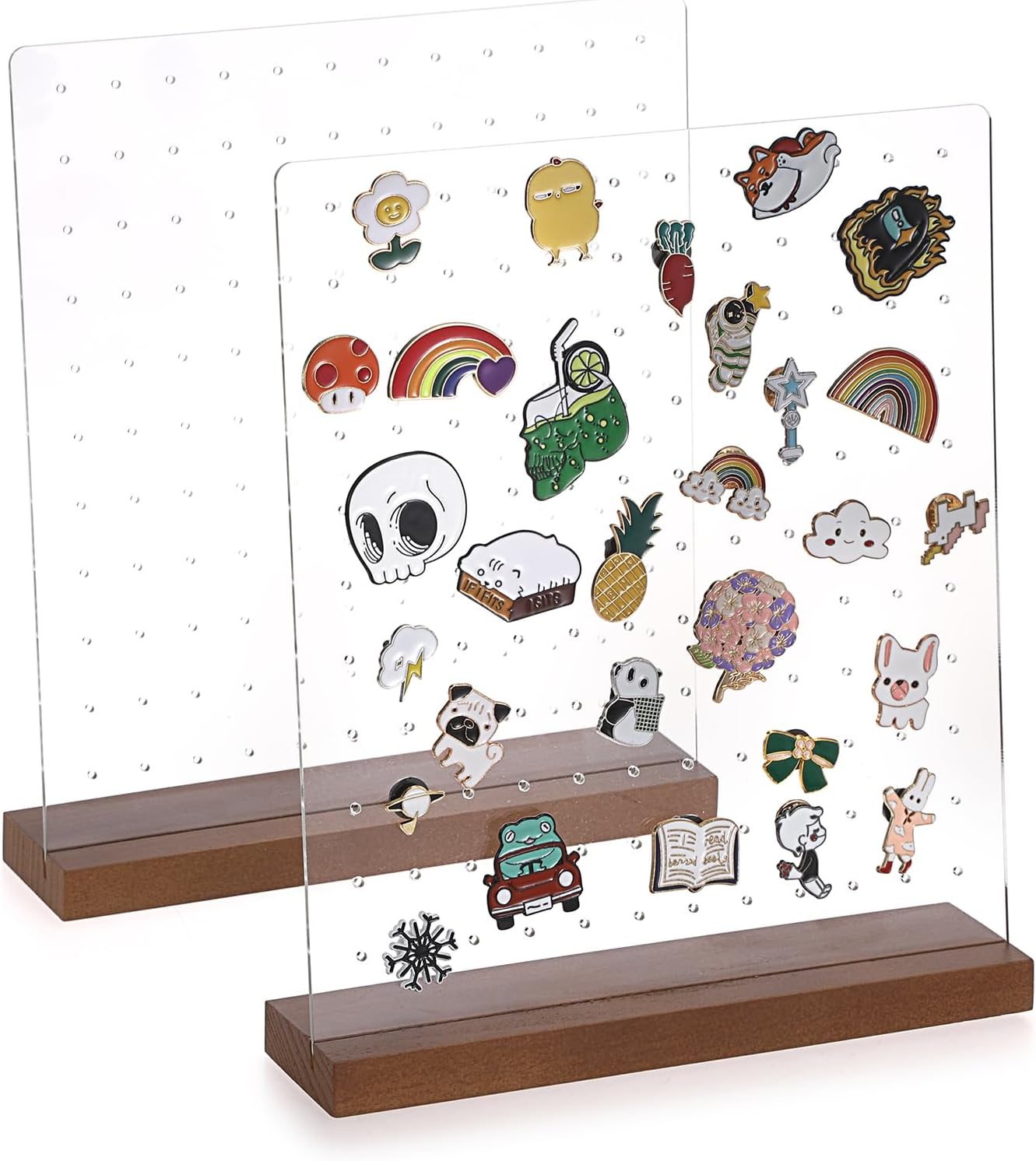 Amazon.com: JUXYES Pack of 2 Clear Acrylic Enamel Pin Display Stand ...