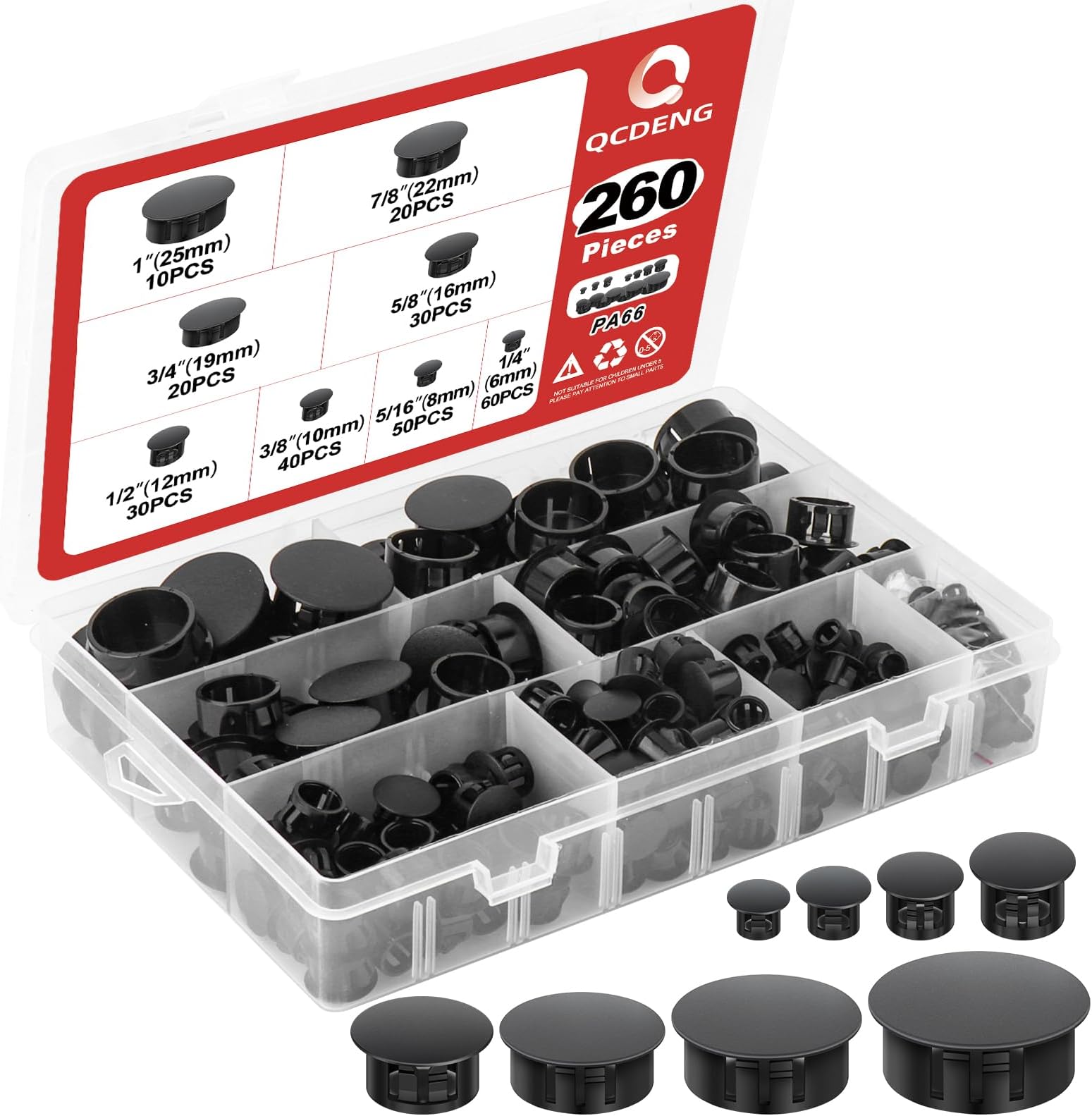 Amazon.com: Hillman Black Nylon Hole Plug (Fits 7/16" Hole ...