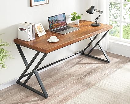 Amazon.com: FurniChoi Solid Wood Computer Desk, Modern Real Wood Home ...