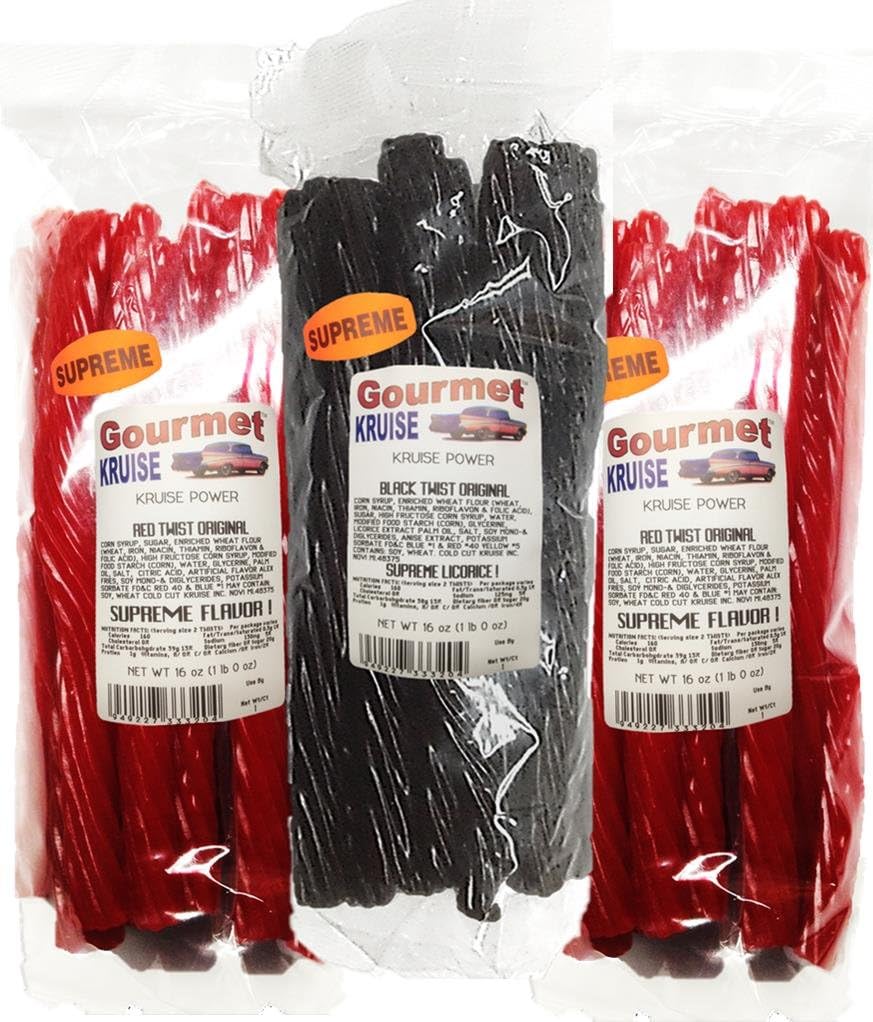 Amazon.com : Red Licorice Original Twist 2-1lb Bags (1) Black Twist ...