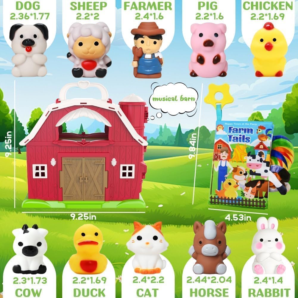 Snapklik.com : Kimicare Musical Red Barn Toy Farm Animal Finger Puppets ...