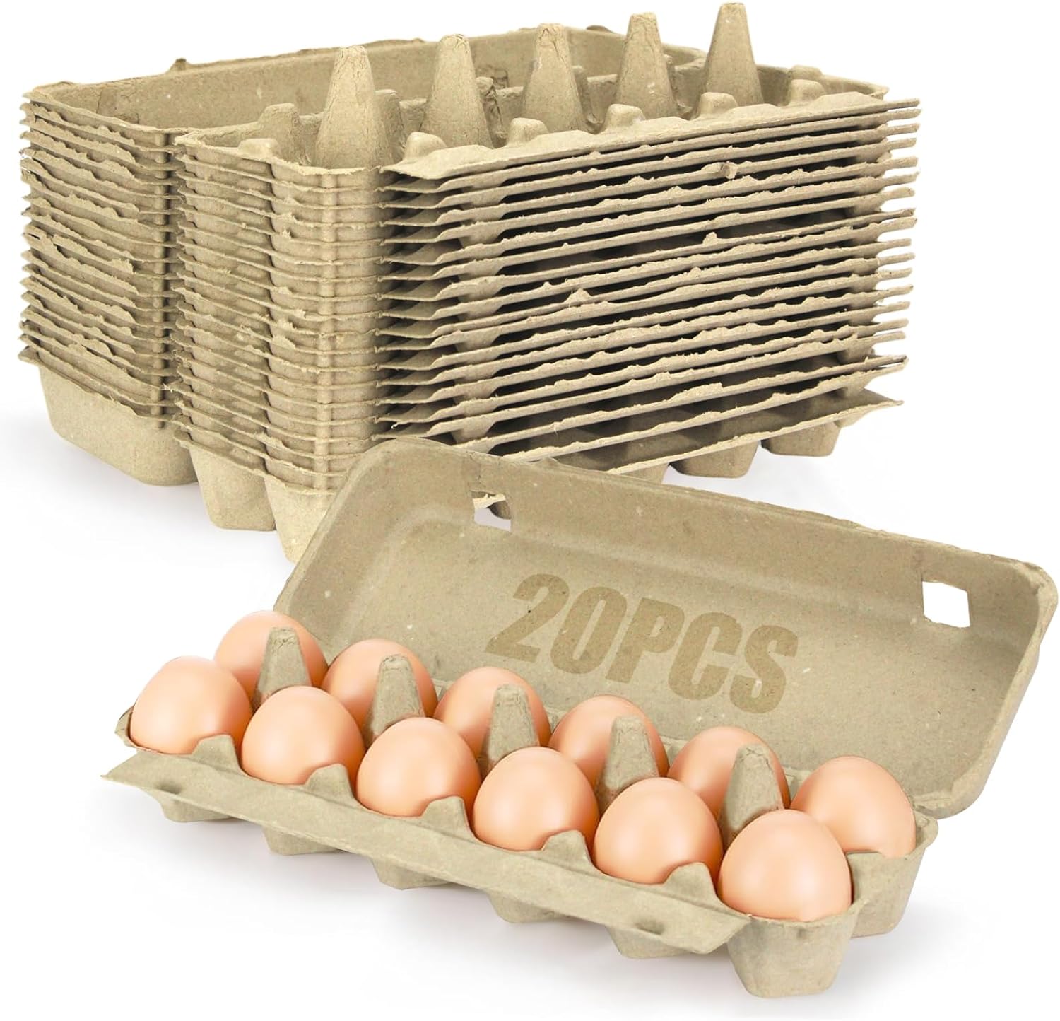 Amazon.com: Lechay 20 Pcs Egg Cartons Cheap Bulk, 2x6 Eggs 12 count ...