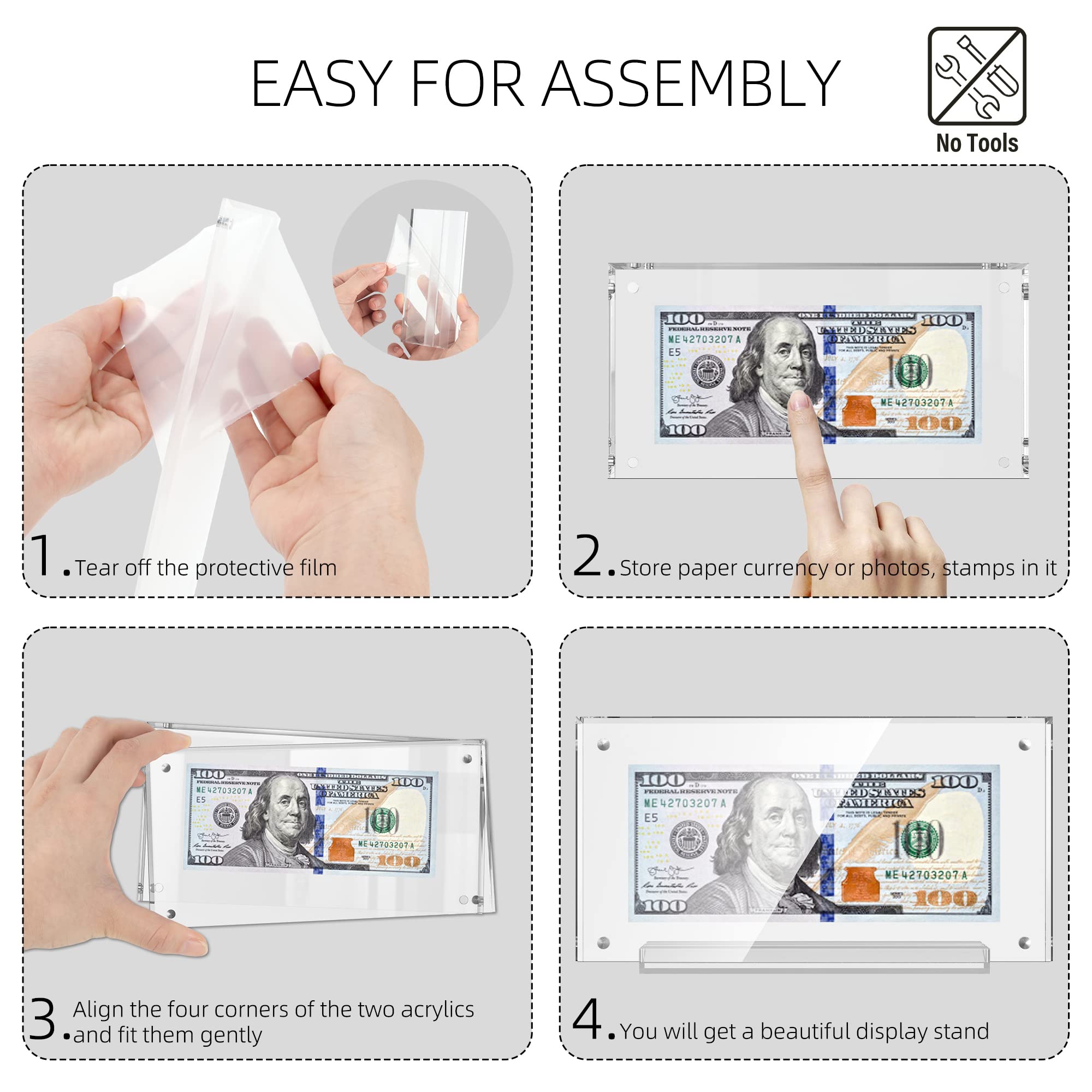 Snapklik.com : Acrylic Dollar Bill Frame,Bill Currency Display Holder ...