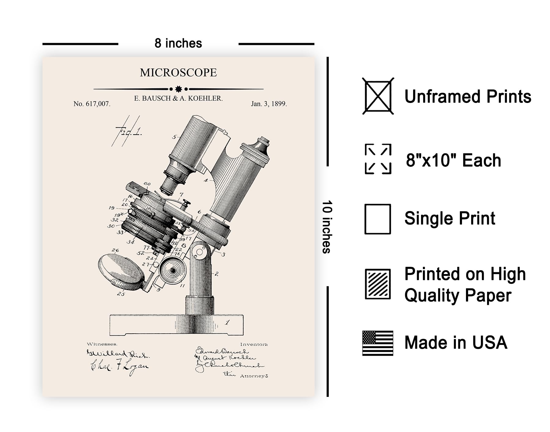 Snapklik.com : Microscope Blueprint Poster - Laboratory Patent Print ...