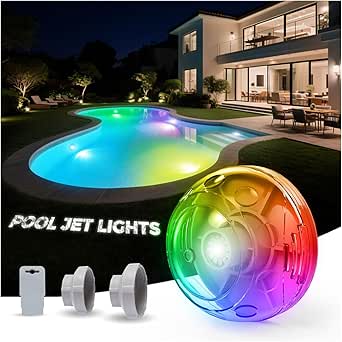 Amazon.com : klleyna Pool Return Jet Light LED - Water Powered ...