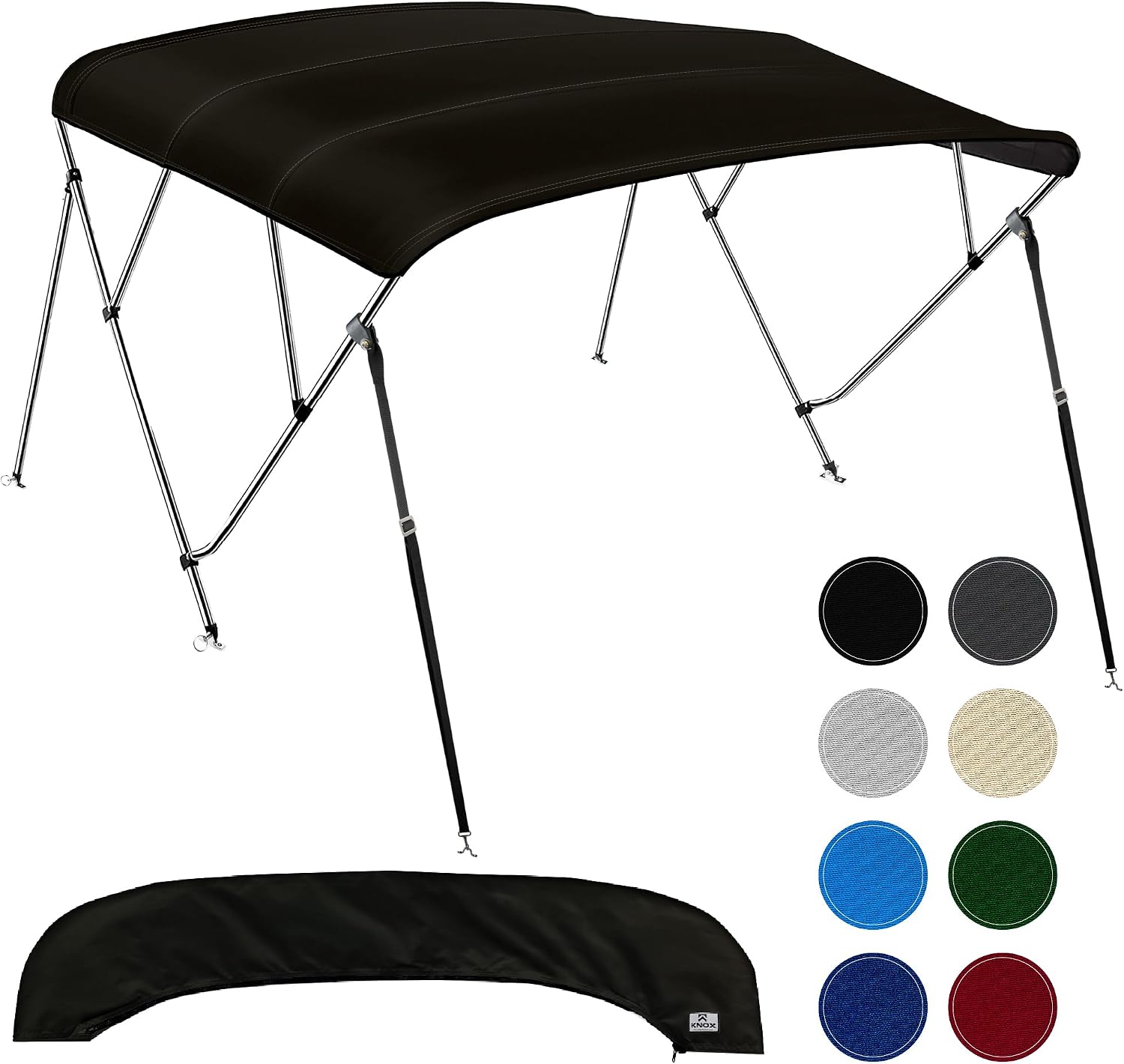 NEH 4 Bow Bimini Tops for Boats, Fadeproof, Support Poles, Storage Boot ...
