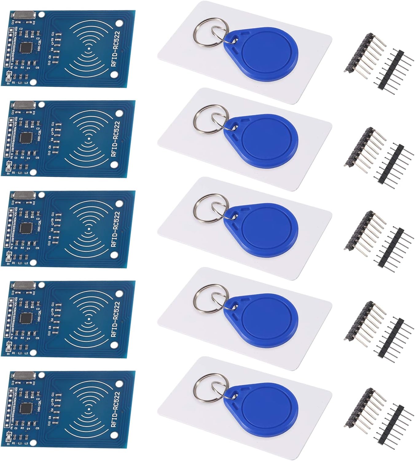 AITRIP 5 PCS RC522 RFID RF IC Card Sensor Module with S50 White Card ...