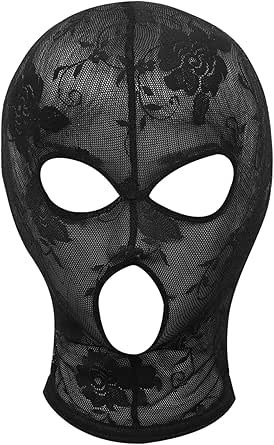 Amazon.com: FEESHOW Women Rave Hollow Out Head Covers Mask See-through ...