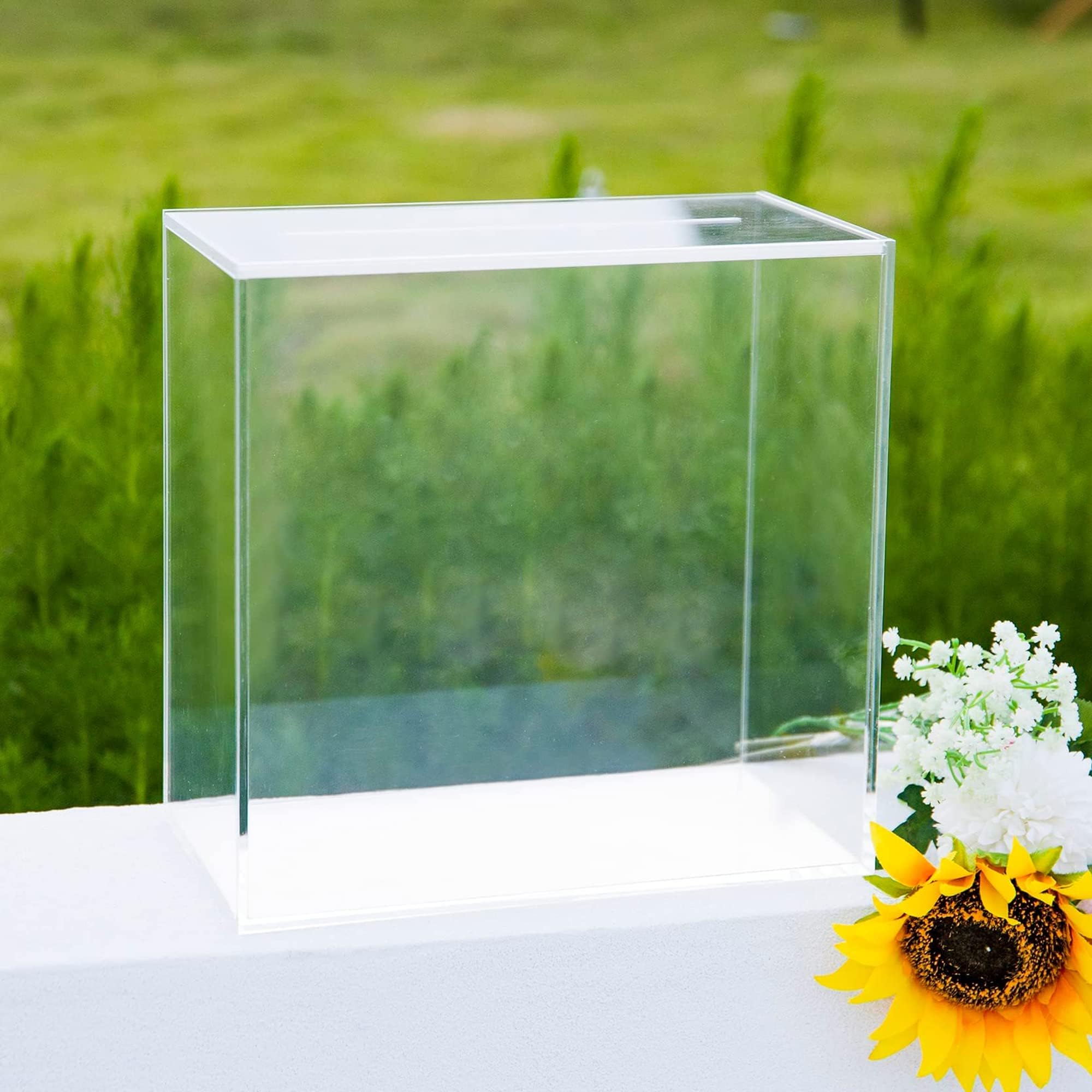 Amazon.com: Clear Acrylic Wedding Card Box Large DIY Card Boxes with 4 ...