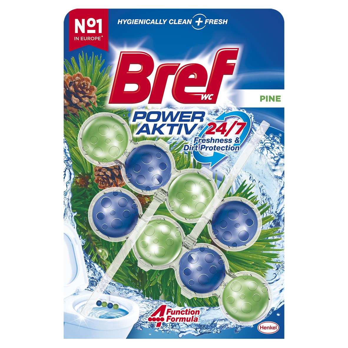 Bref WC Power Aktiv Çam Kokulu 2'li Klozet Temizleme Topları, 1 x 2 ...