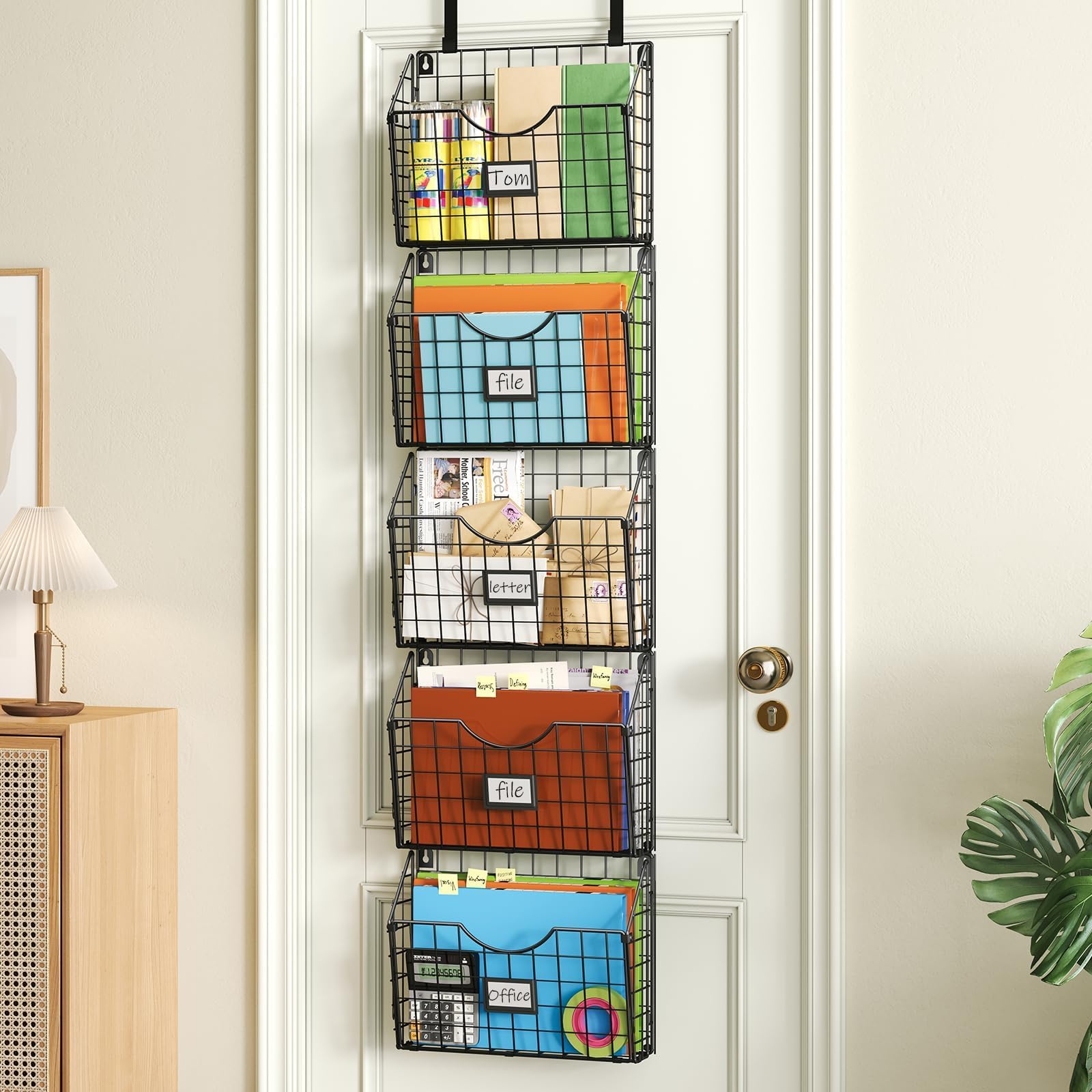 Snapklik.com : 5-Tier Over The Door File Organizer, Stackable Hanging ...