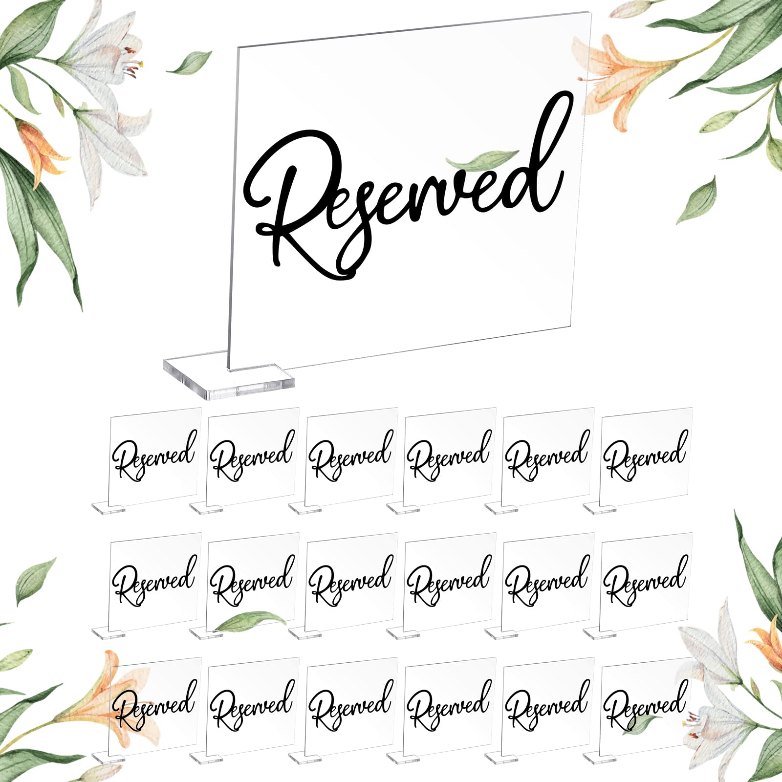 Amazon.com: Bucherry 18 Pcs Acrylic Reserved Table Signs for Wedding ...