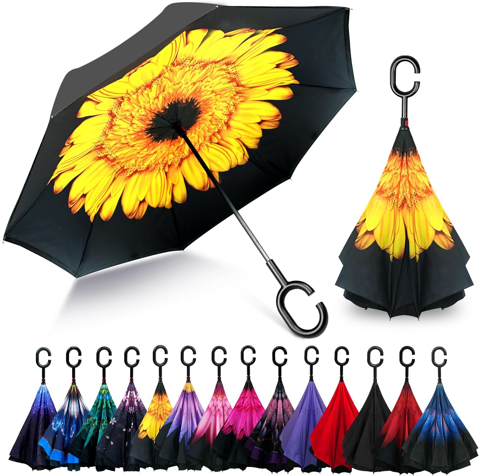 Amazon.com: Original Deals Inverted Inside Out Umbrella | Double Layer ...