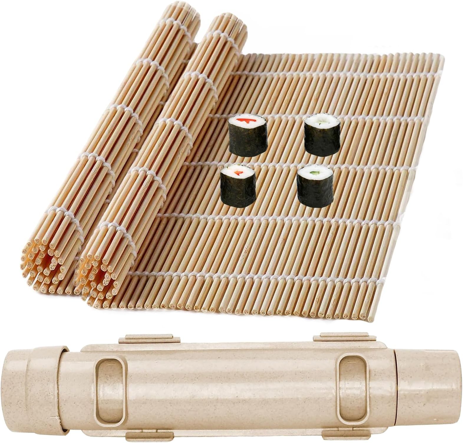 Amazon.com: Sushi Bazooka, Bamboo Sushi Rolling Mat, Sushi Making Kit ...
