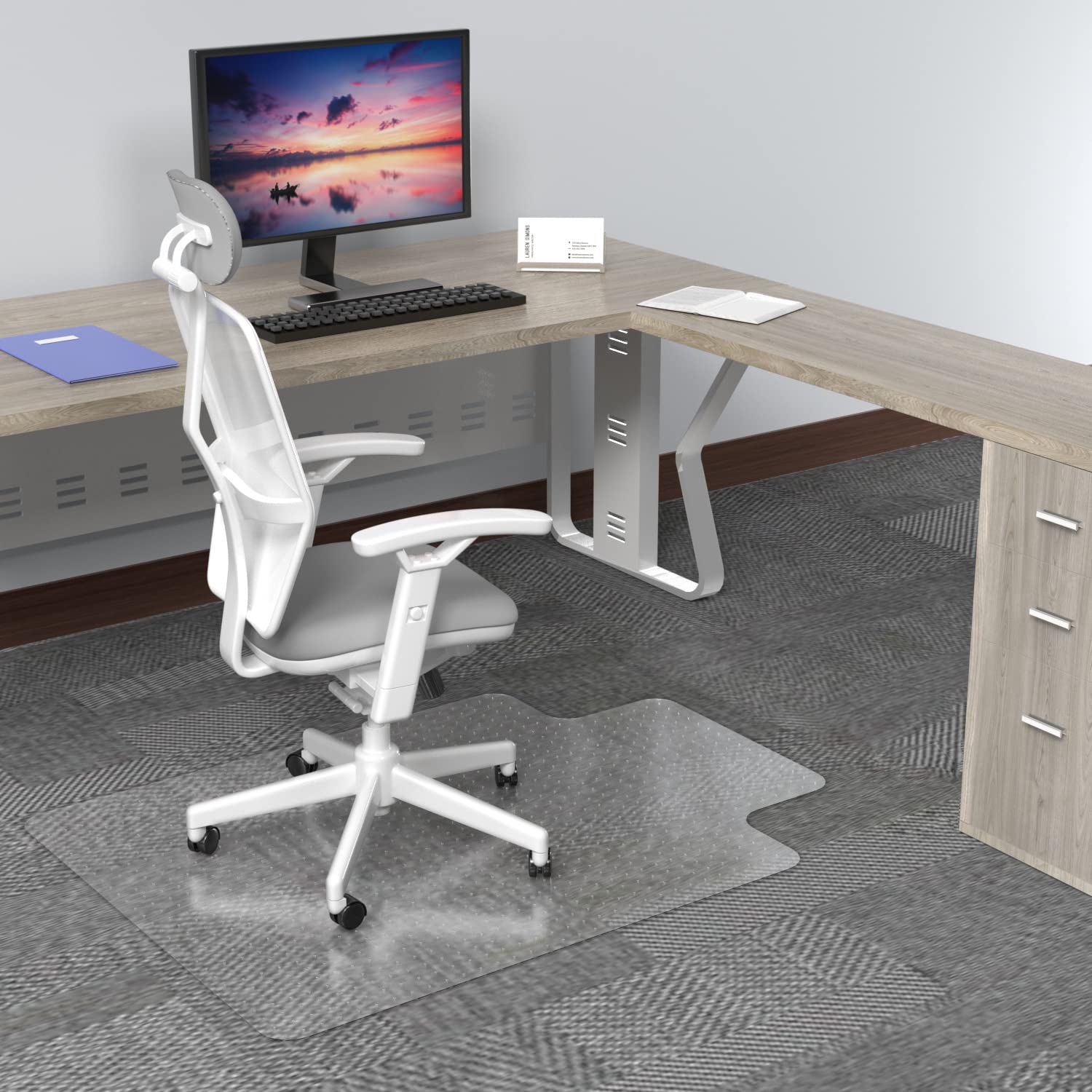 Low Pile Carpet Chair Mat, 48'' x 36'' Thick Sturdy Computer Desk Chair ...