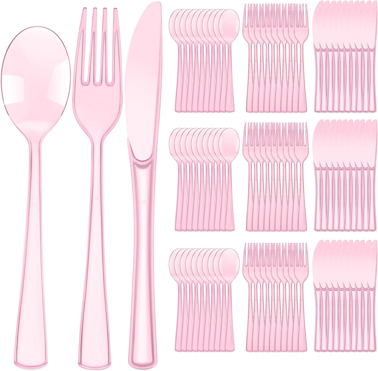 Amazon.com: Hot Pink Spoon and Fork Set (50 Each) - Hot Pink Tableware ...
