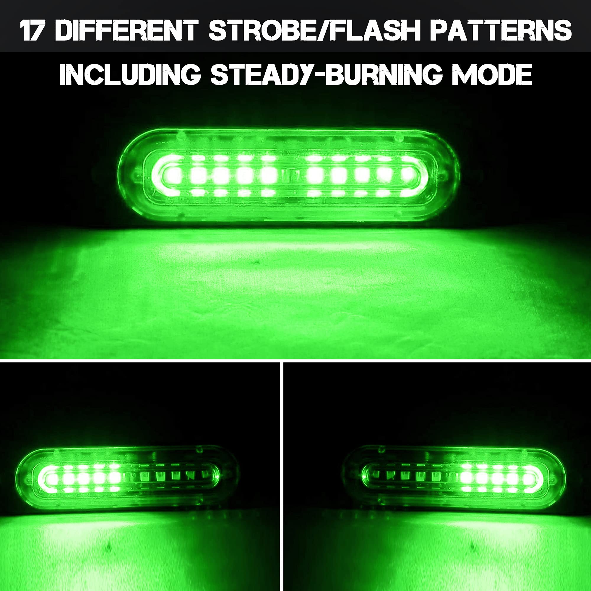 Snapklik.com : Lux Strobe Lights For Trucks Green 4.4-Inch Emergency ...