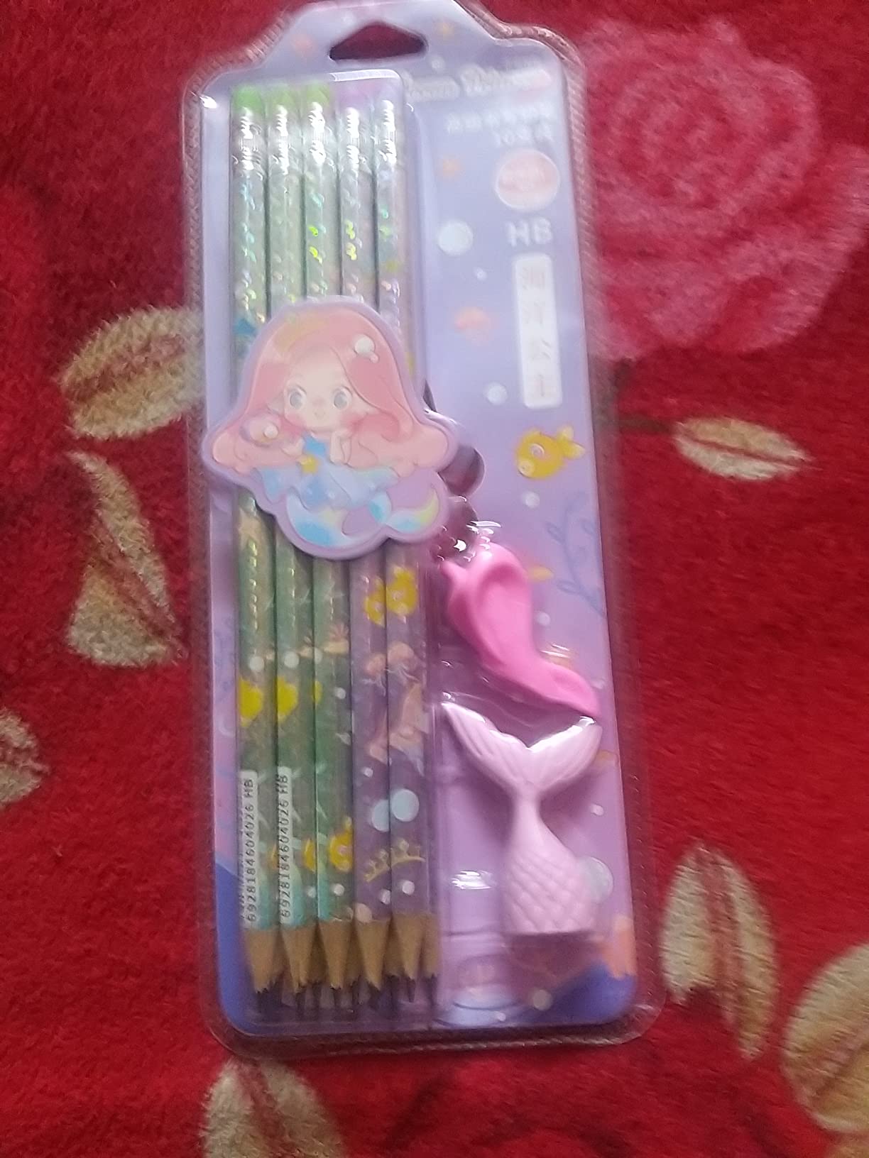 Le Delite Stylish Mermaid Hb Lead Pencils Stationary Kit (1 Box 10 ...