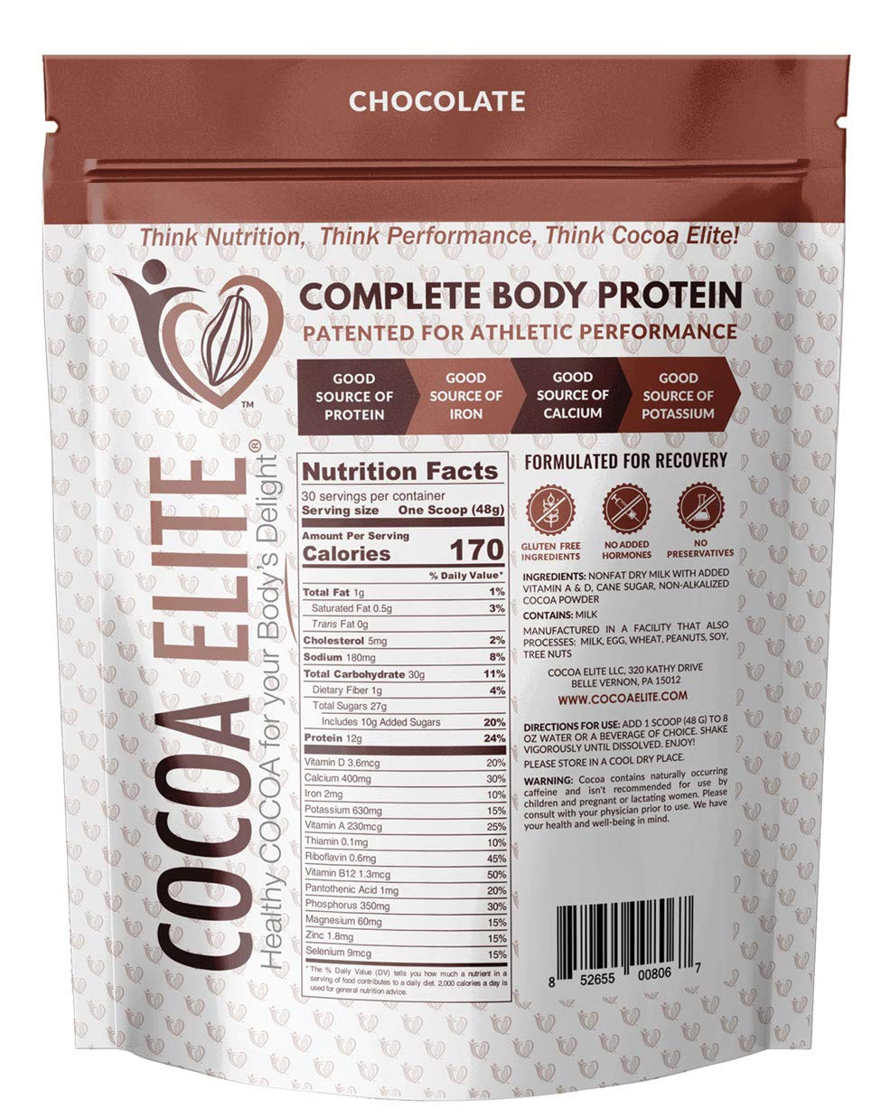 Cocoa Elite Complete Body Recovery Protein 497 oz – Yaxa Guatemala