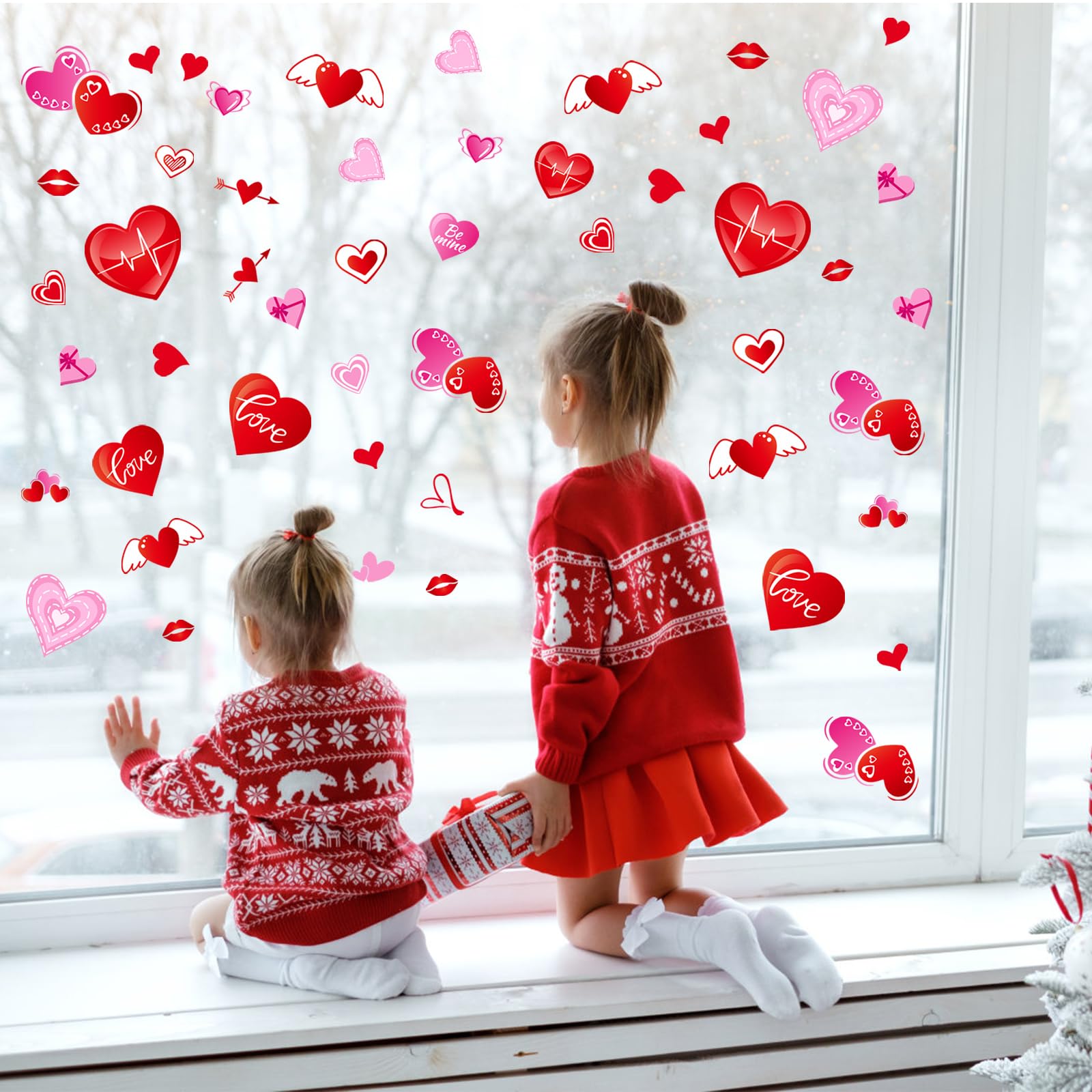 Snapklik.com : 174 Pcs Valentines Day Window Clings PVC Stickers 6 ...