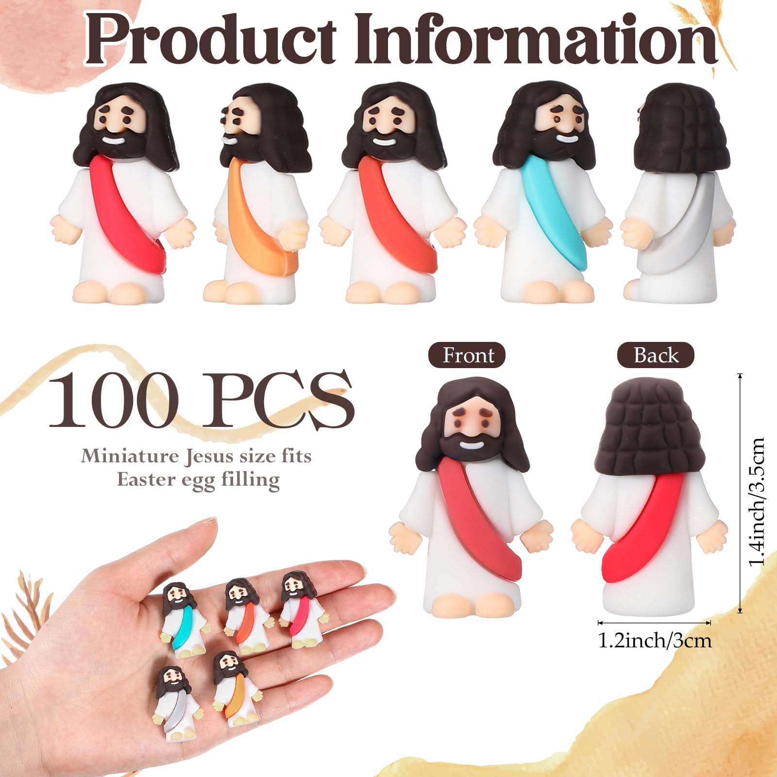 Snapklik.com : Bememo 100 Pcs Jesus Toys Original Design Mini Rubber ...
