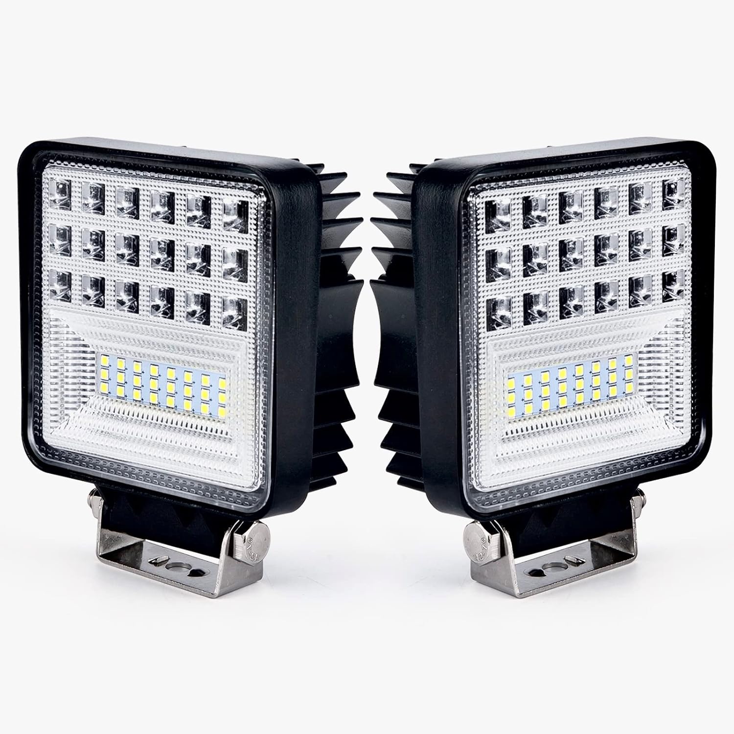 AnTom 2 PCS Fari da Lavoro Faretto LED Quadrato 126W Faretti di profondità Supplementari a LED ...