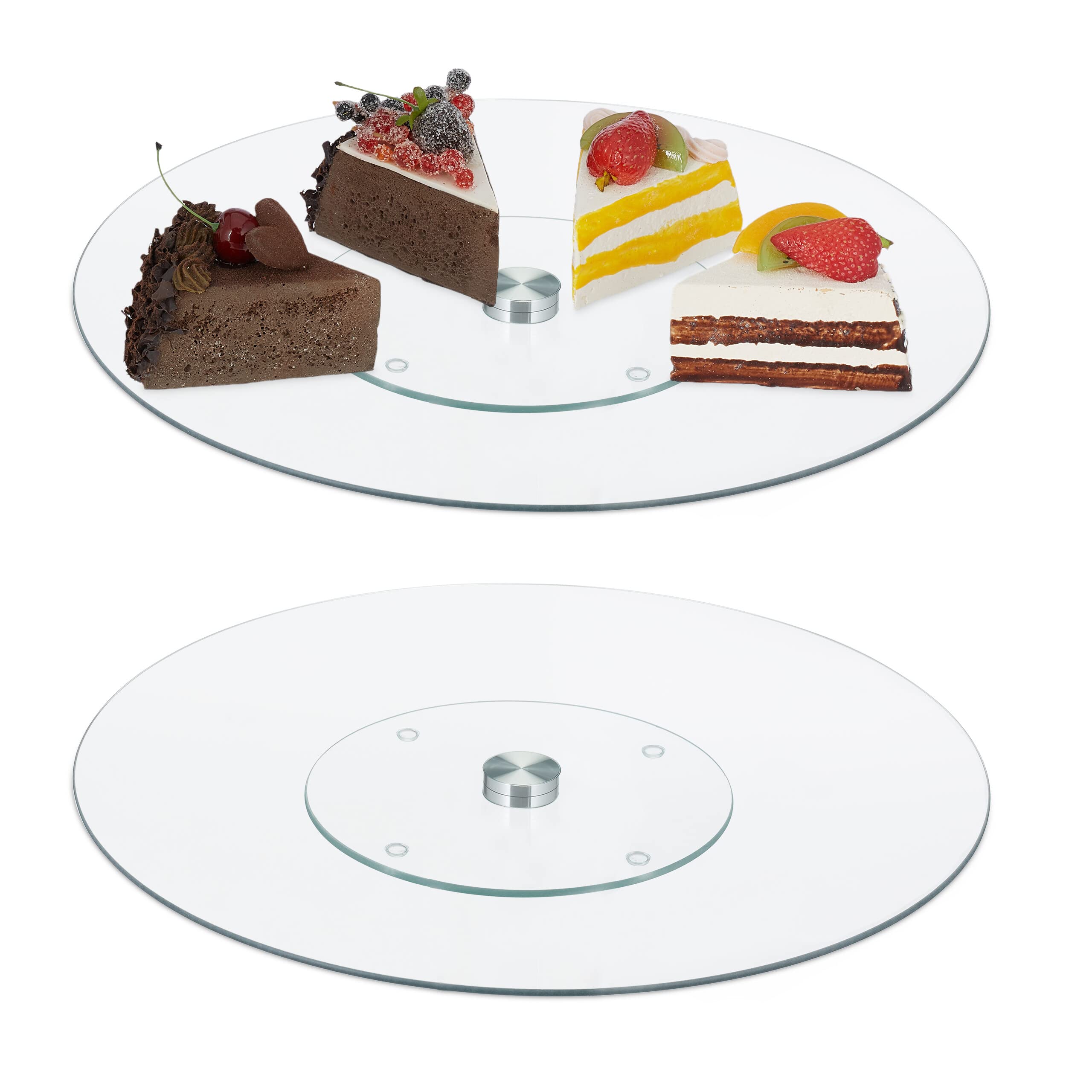 Relaxdays Rotating Cake Plates, Round Pastry Display, for Serving ...