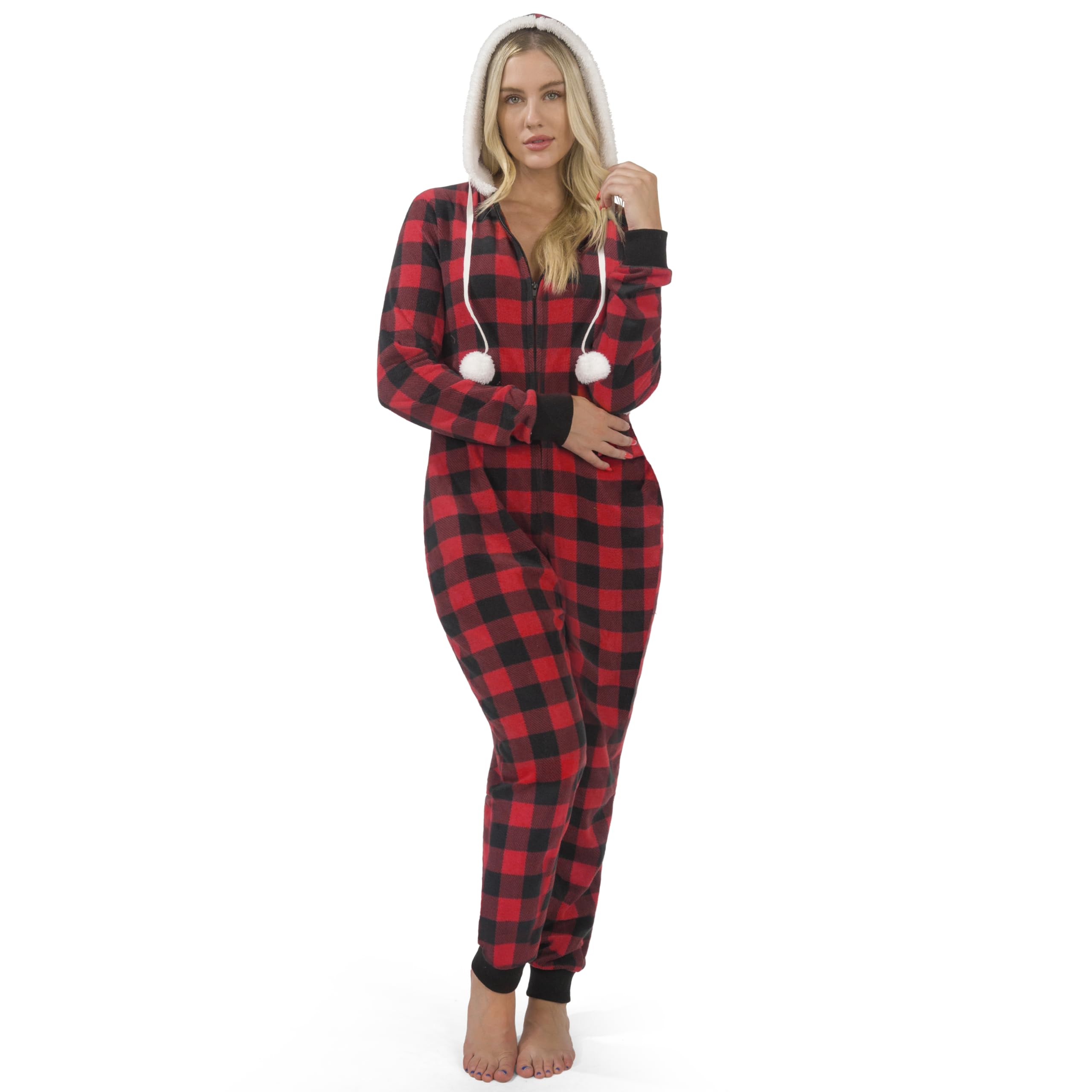 Amazon.com: Giggling Getup Women Christmas Pajamas, Buffalo Plaid ...